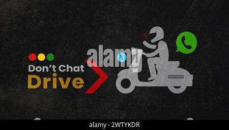Don’t Chat and Drive - Road Safety Awareness Stock Photo - Alamy