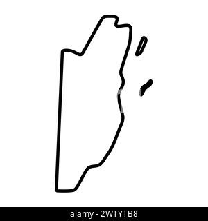 Belize country thick black outline silhouette. Simplified map. Vector ...