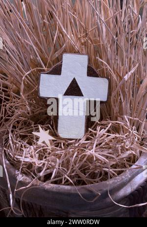 Easter Jesus Christ rose from the dead. Sunday morning. Dawn. The empty ...