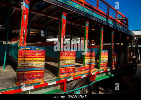 Colorful traditional rural bus from Colombia called chiva Stock Photo ...
