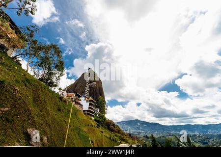 General view of the Rock of Guatape in Antioquia, Colombia Stock Photo ...