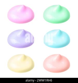 Paint blobs of different colors on white background, set Stock Photo ...