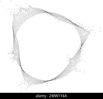 White dotted wavy lines with dissolve effect. Stipple disintegrating ...