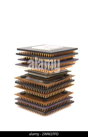 CPU microprocessors isolated on the white background Stock Photo - Alamy