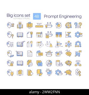 Prompt engineering linear icons set Stock Vector Image & Art - Alamy
