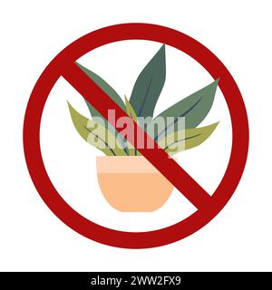 Vector forbidden sign with ficus isolated from background. Risk of ...