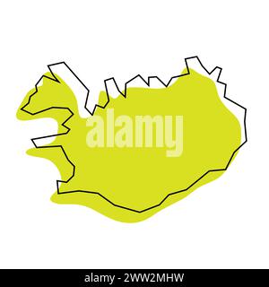 Green silhouette map of Iceland. Isolated Stock Vector Image & Art - Alamy