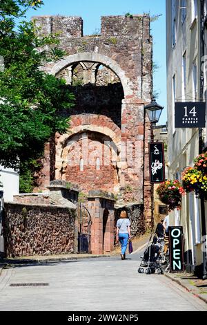 View of Rougemont Castle (also known as Exter Castle) gatehouse ruins ...
