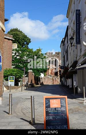 View of Rougemont Castle (also known as Exter Castle) gatehouse ruins ...