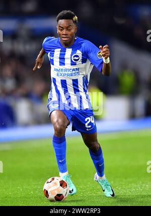 Brighton and Hove Albion Simon Adingra scores their side's first goal ...