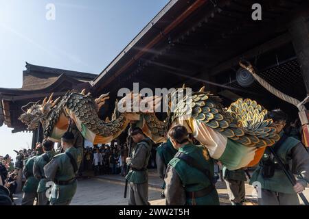 Performance of traditional dragon dance at temples and shrines during ...