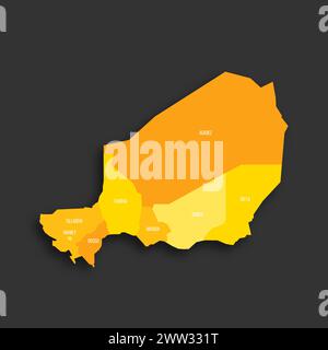 Niger regions map isolated on white background Stock Vector Image & Art ...