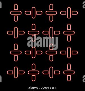 Neon textile fabric linen texture weaved red color vector illustration ...