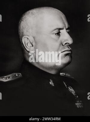 The Italian dictator Benito Mussolini (il duce) together with the ...