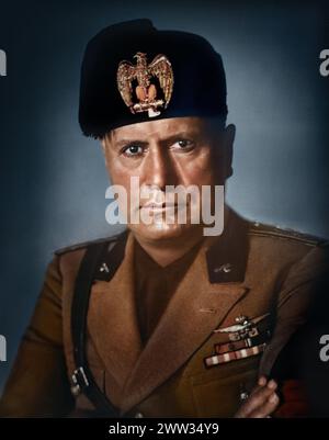 Portrait of Benito Mussolini, 1930 Stock Photo - Alamy