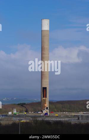 Demolition, Anglesey Aluminium, Chimney, Holyhead, Anglesey, North ...