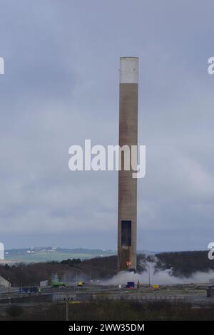 Demolition, Anglesey Aluminium, Chimney, Holyhead, Anglesey, North ...