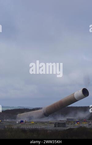 Demolition, Anglesey Aluminium, Chimney, Holyhead, Anglesey, North ...