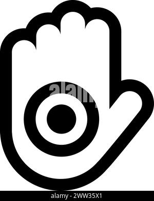 Hamsa hand vector with mystical, esoteric symbols like pyramid, evil ...