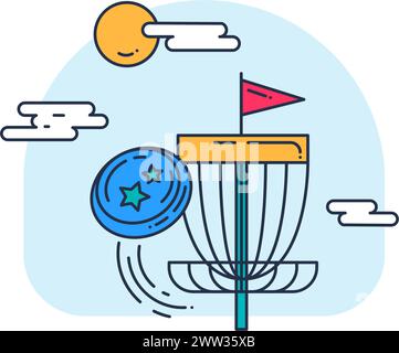 Disc Golf Basket Cartoon Colored Clipart Stock Vector Image & Art - Alamy