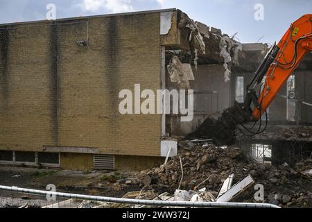 The Demolition of Ian Clough Hall and Baildon Library in Baildon ...