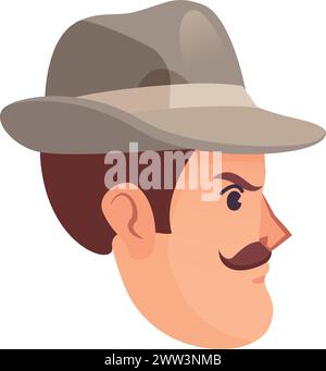 Private detective portrait. Cartoon inspector photo picture isolated on ...