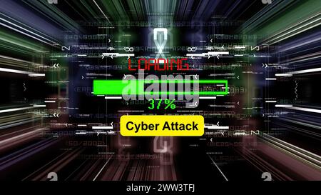 Cyber attack loading progress bar on the screen Stock Photo - Alamy