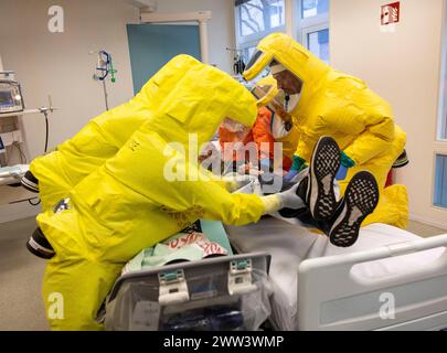 Duesseldorf, Germany. 21st Mar, 2024. A highly infected patient is ...