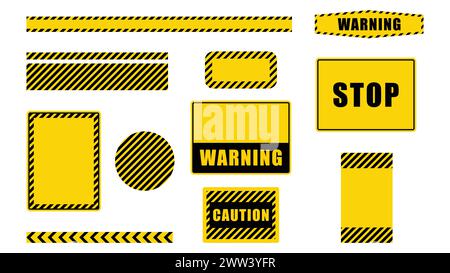 Caution tape and warning signs in seamless vector Stock Vector Image ...