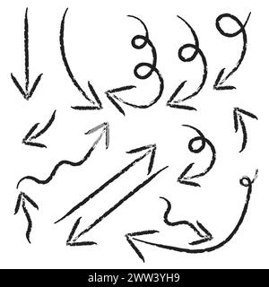 Set of arrows in different directions on white background illustration ...