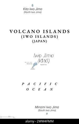 Volcano Islands, or Iwo Islands, three volcanic islands of Japan ...