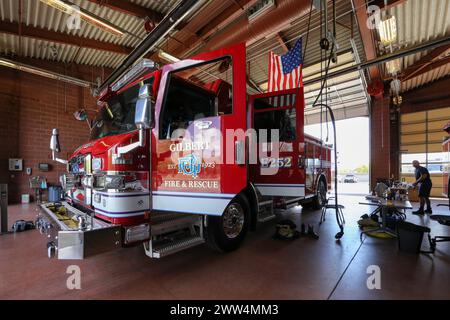 A Pierce Volterra electric fire truck is on display at the Oshkosh ...
