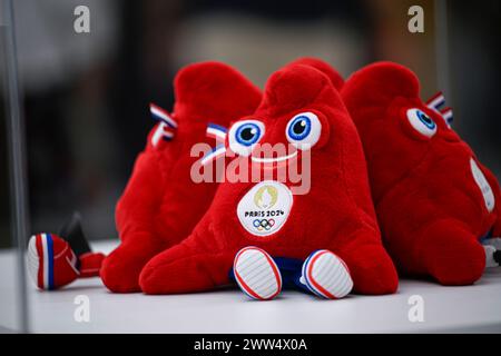 Illustration with the phrygian mascot or the Phryges during the Olympic ...
