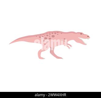 Pink dinosaur t-rex isolated raptor. Vector prehistoric animal, cartoon ...