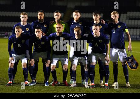 Scotland goalkeeper Cieran Slicker (left) reacts after Iceland's Victor ...
