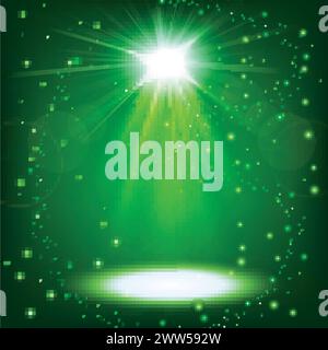 Green Spotlight Shining, Vector Illustration Stock Vector Image & Art ...