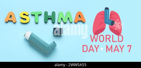 Banner for World Asthma Day with inhaler Stock Photo - Alamy