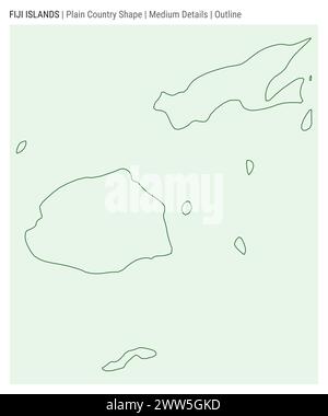 Fiji map. Just a simple border map. Shape of the country. Flat blank ...