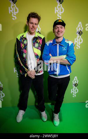 THE HAGUE - 21/03/2024, Tom de Graaf and Joe Stam on the green carpet ...