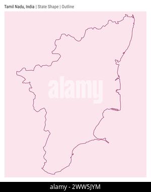 Tamil Nadu map of Indian state. Tamil Nadu map vector illustration ...