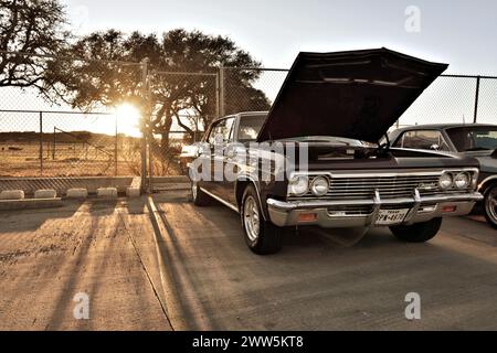 Blue '67 Chevy Caprice with mag wheels, chrome Stock Photo - Alamy