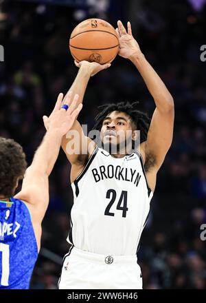 Brooklyn Nets guard Cam Thomas (24) plays against the Indiana Pacers ...