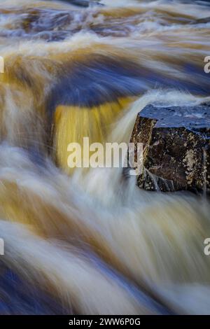 The Dam gates open at Lake Vasman in Ludvika, Sweden, due to snowmelt ...
