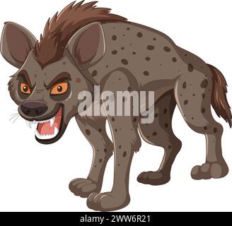 Angry spotted hyena illustrated in cartoon style Stock Vector Image ...