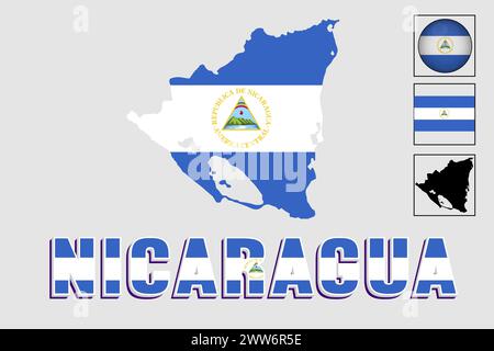 Nicaragua flag, vector illustration on a white background Stock Vector ...