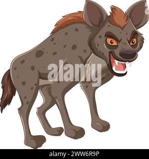Angry spotted hyena illustrated in cartoon style Stock Vector Image ...