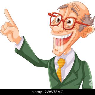 Animated professor character gesturing with enthusiasm Stock Vector ...
