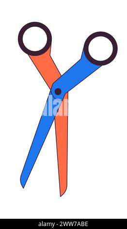 Open sharp scissors 2D linear cartoon object Stock Vector Image & Art ...