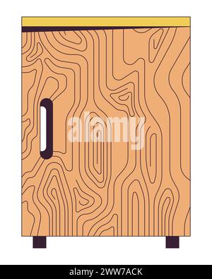 Wooden office cabinet 2D linear cartoon object Stock Vector Image & Art ...