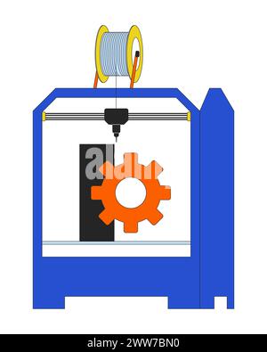 3D printer cog wheel part vector Additive Manufacturing concept colored ...